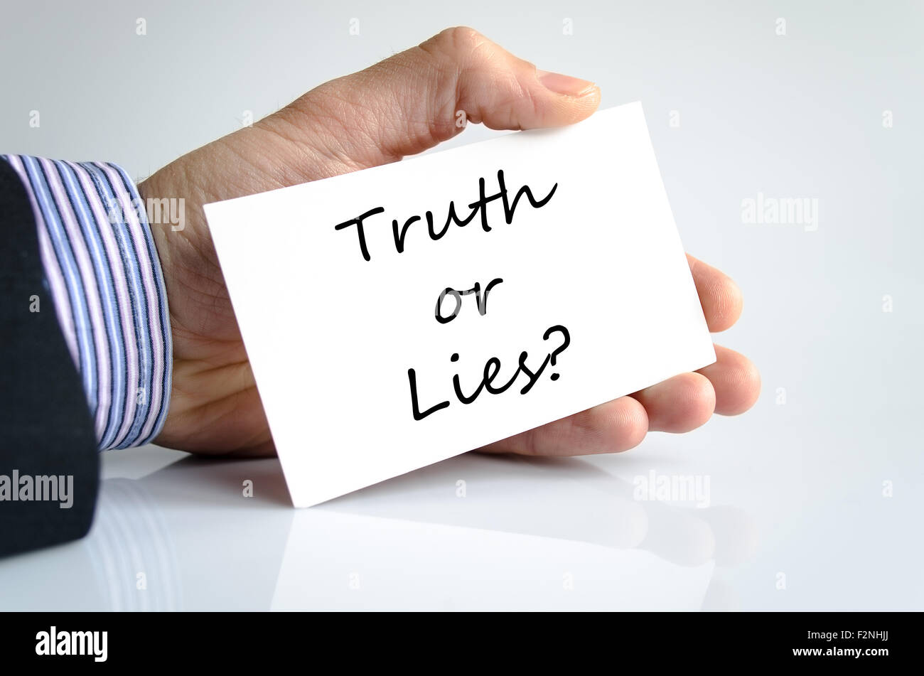 Truth or lies text concept isolated over white background Stock Photo ...
