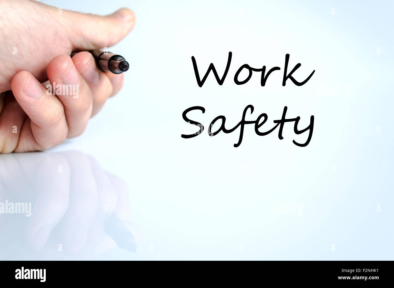 Work safety text concept isolated over white background Stock Photo - Alamy