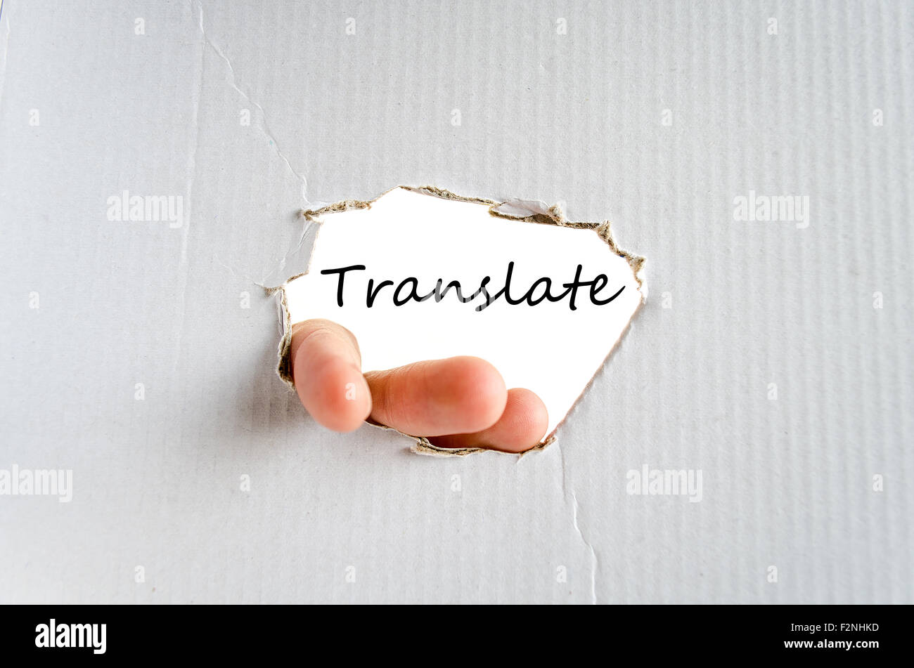 Translate text concept isolated over white background Stock Photo - Alamy
