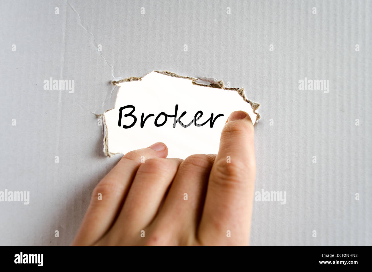 Broker text concept isolated over white background Stock Photo - Alamy