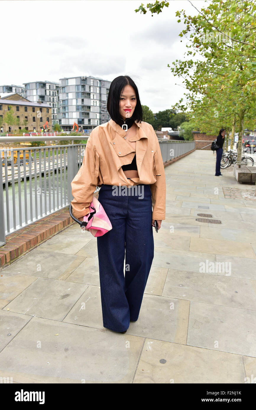 Tiffany Hsu arriving at the Erdem runway show during London Fashion ...