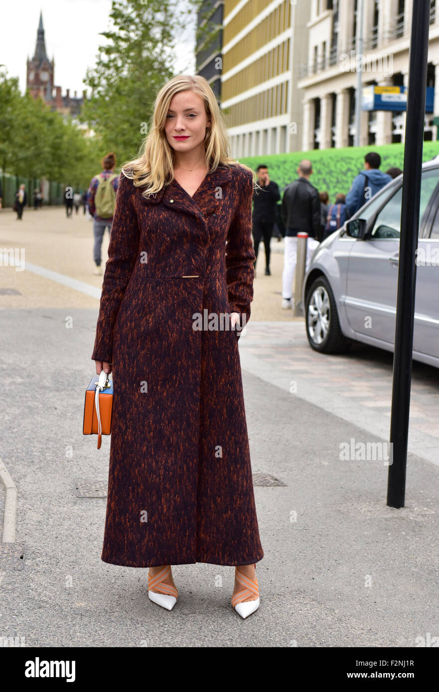 Kate Foley arriving at the Erdem runway show during the London Fashion ...