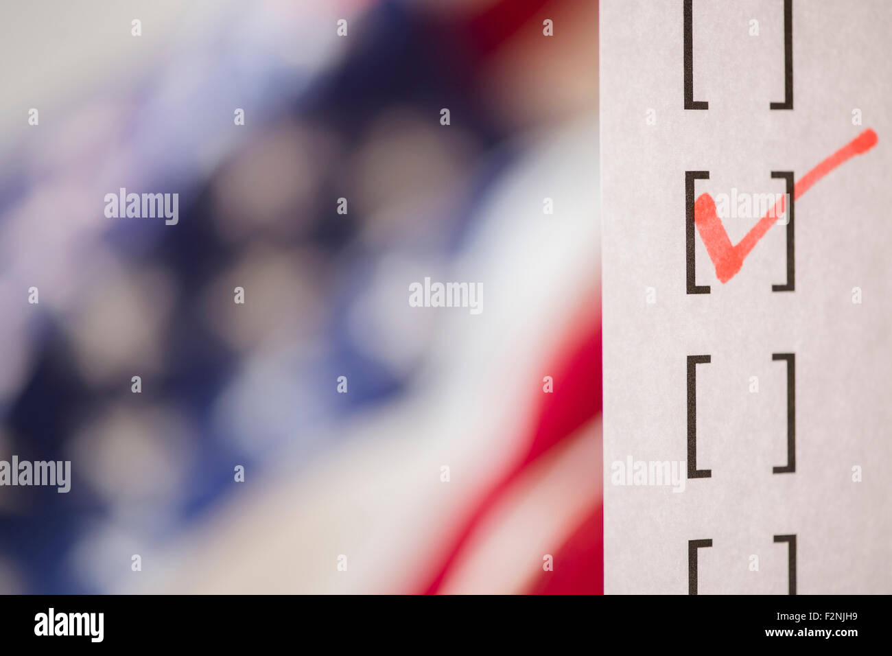 Close up of voting ballot near American flag Stock Photo - Alamy