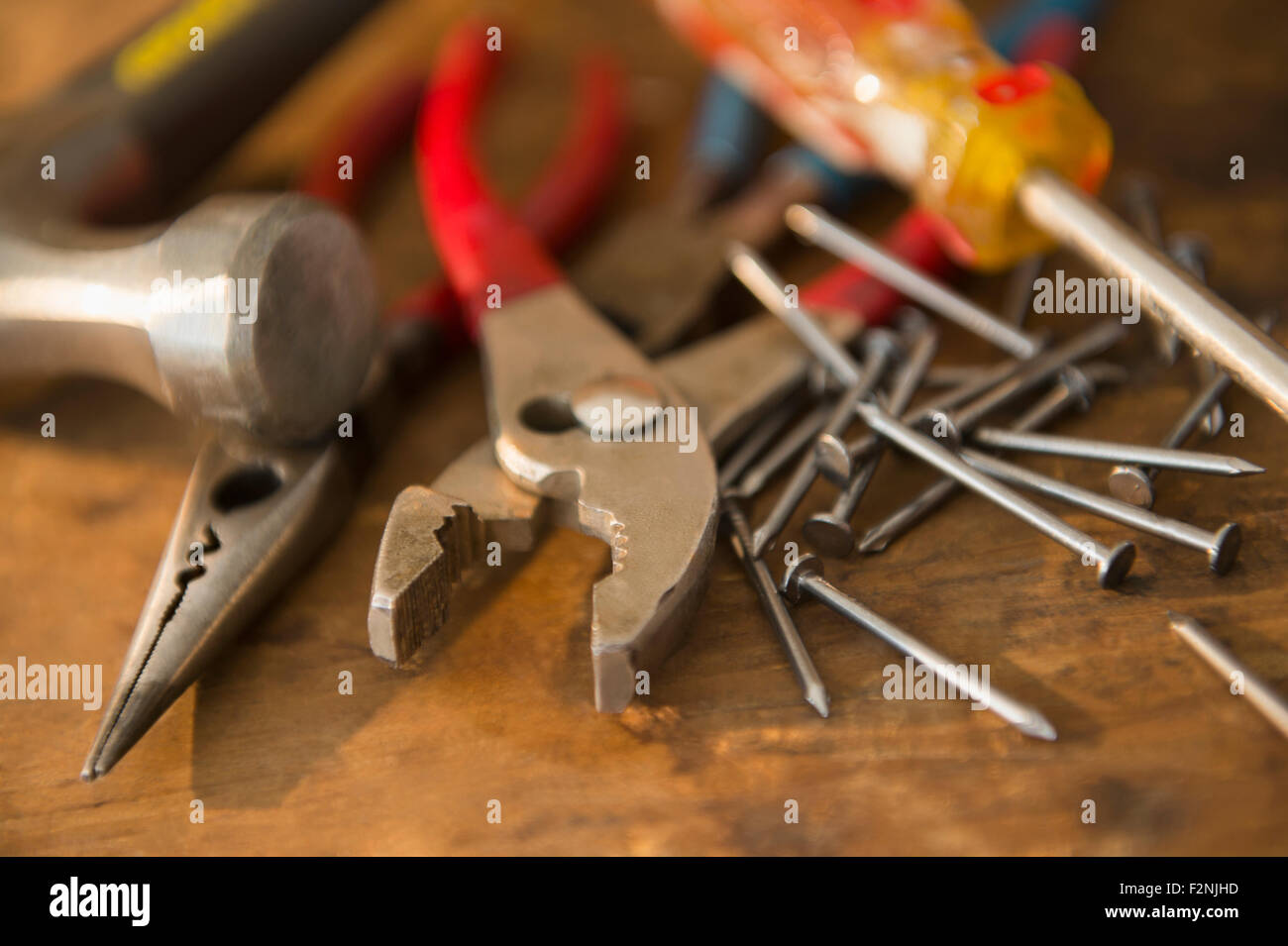 Close up of pile of tools Stock Photo - Alamy