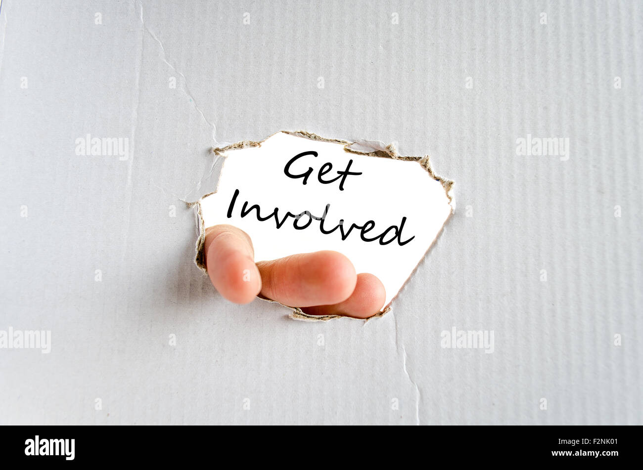 Get involved text concept isolated over white background Stock Photo ...