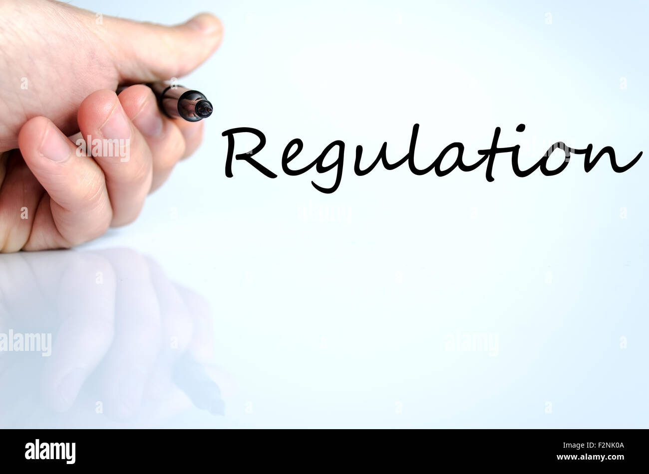 Regulation text concept isolated over white background Stock Photo - Alamy