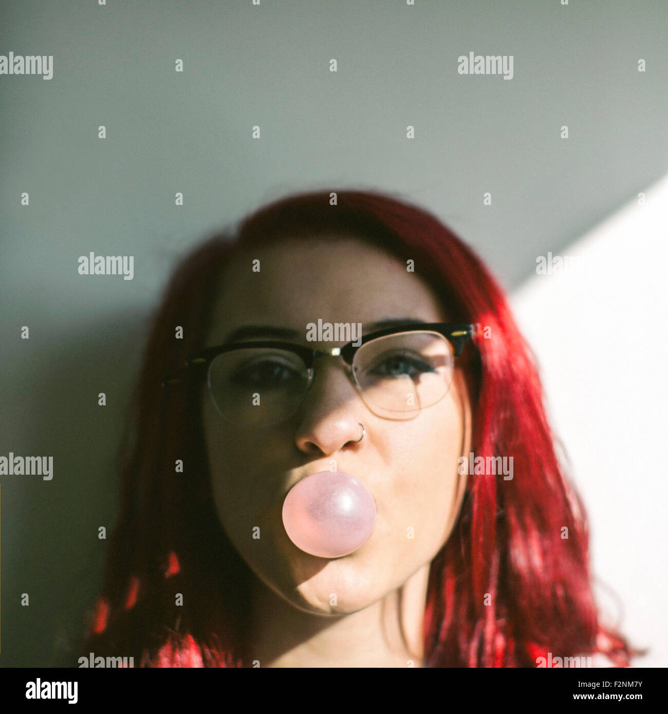 Lady chewing gum hi-res stock photography and images - Alamy