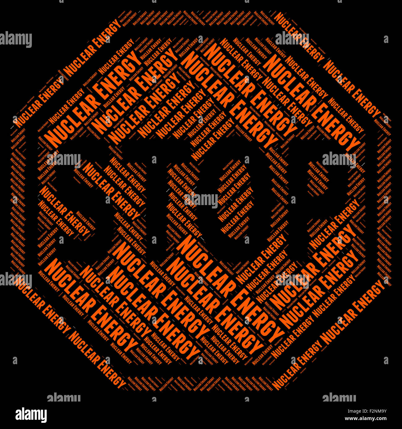 Stop Nuclear Energy Representing Warning Sign And Restriction Stock ...
