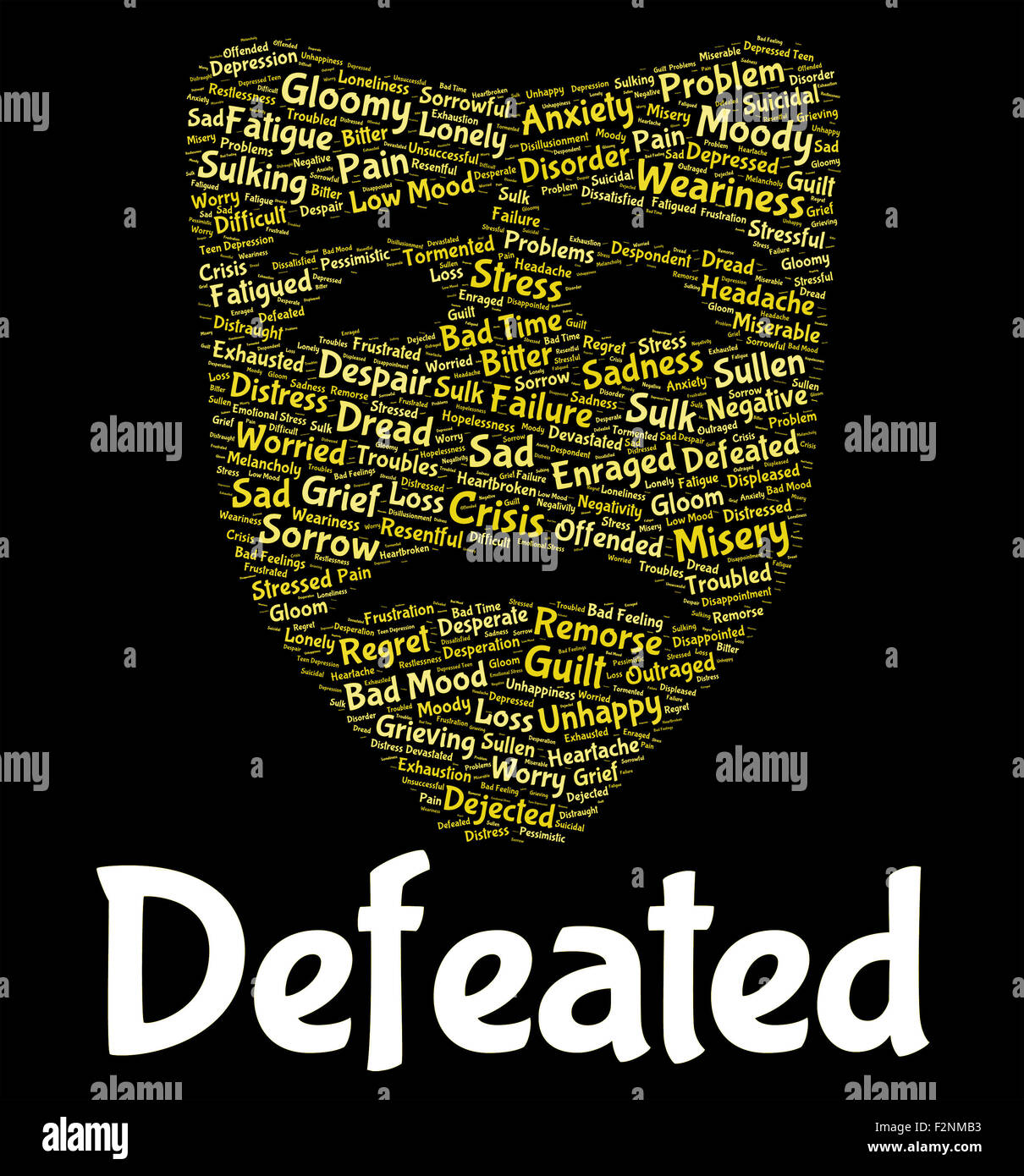 Defeated Word Representing Beat Crush And Overpower Stock Photo - Alamy