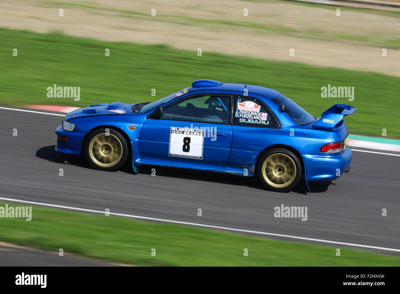 A Subaru Impreza on track at Castle Combe Circuit's Rallyday Stock ...