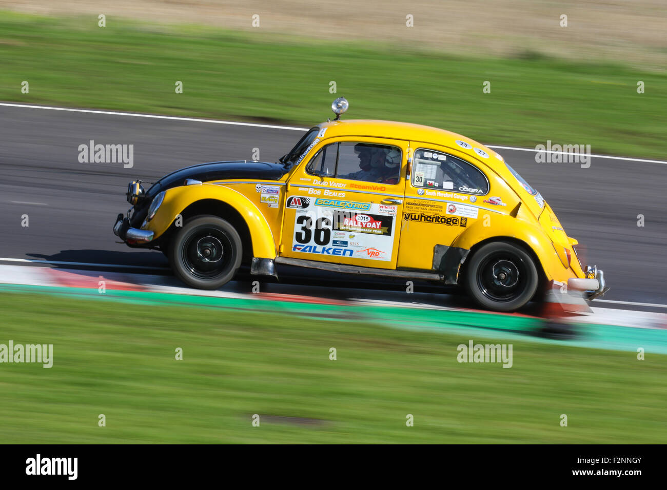 A VW Beetle on track at Castle Combe Circuit's Rallyday Stock Photo - Alamy