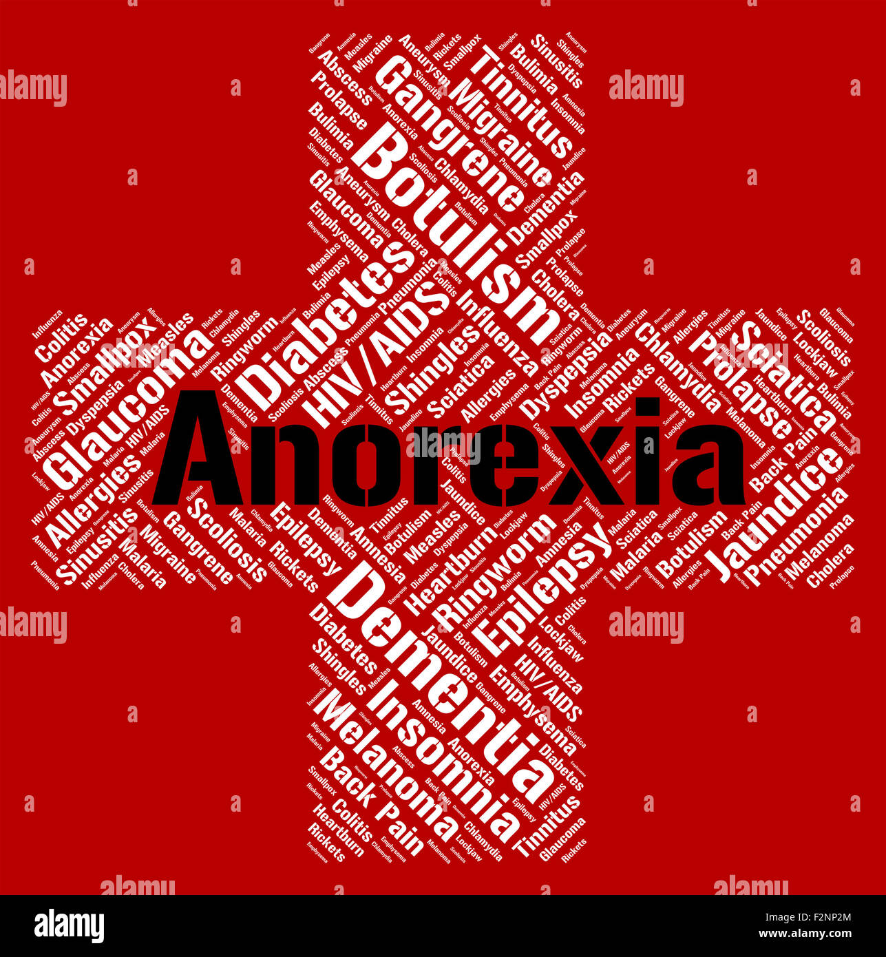 Anorexia Word Showing Ill Health And Bulimia Stock Photo - Alamy