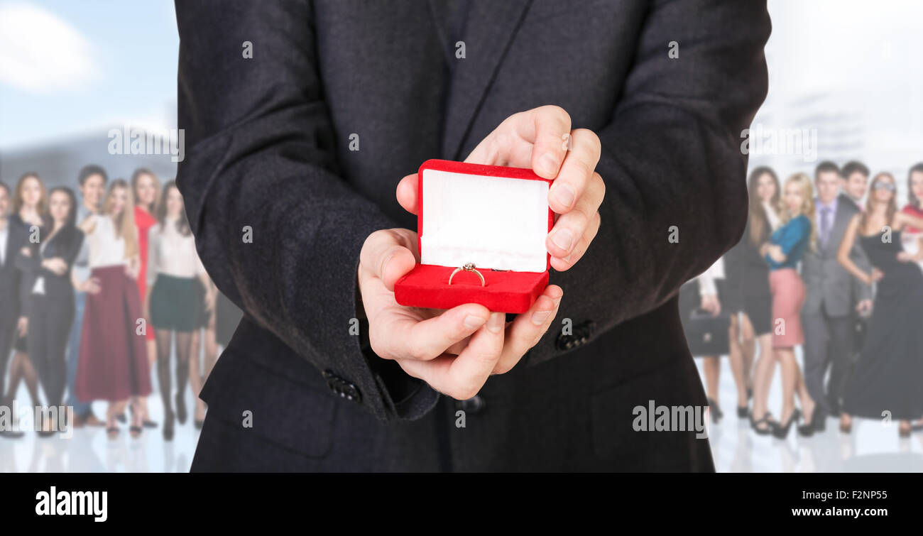 Business person stands foreground Stock Photo - Alamy