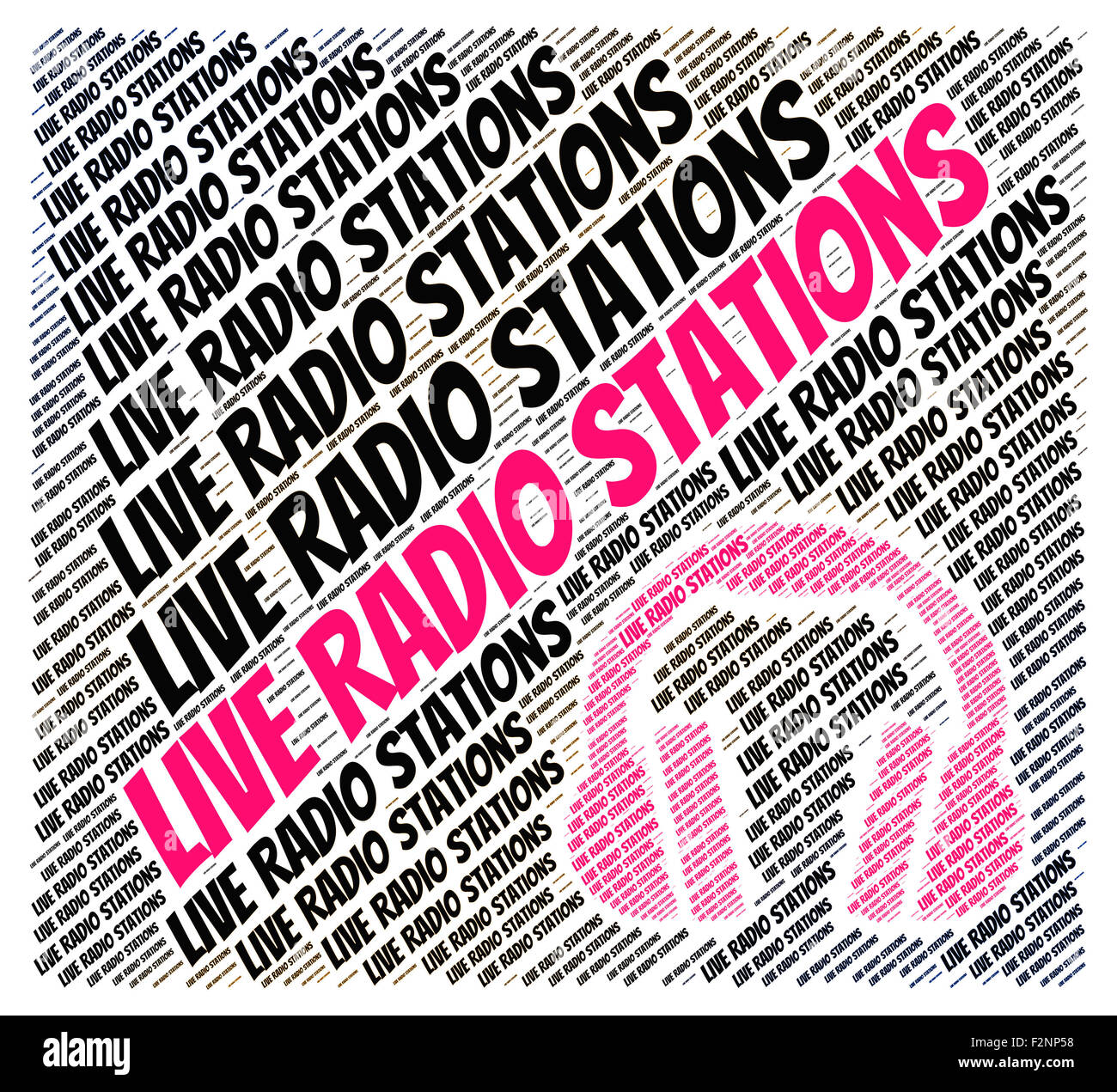 Live Radio Stations Representing Sound Track And Melodies Stock Photo ...