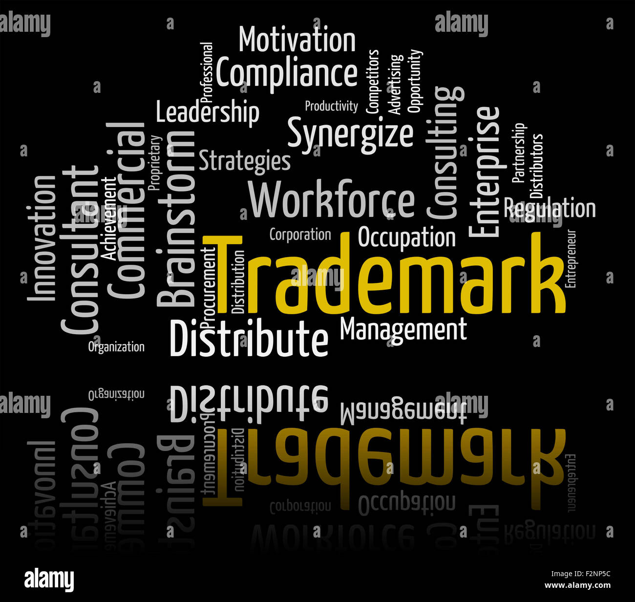 Trademark Word Indicating Brand Name And Wordclouds Stock Photo - Alamy