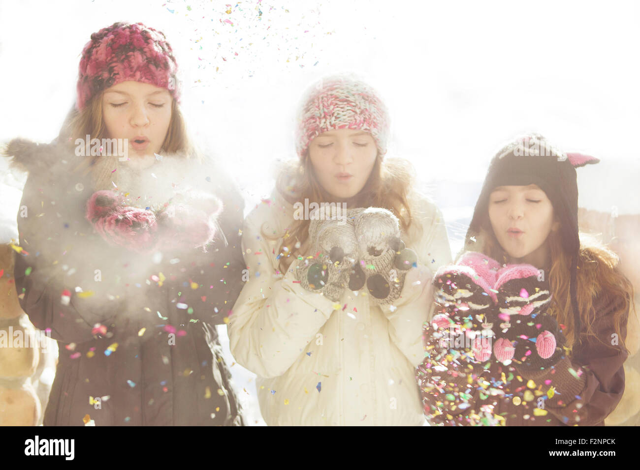 Girl blowing snow hi-res stock photography and images - Alamy