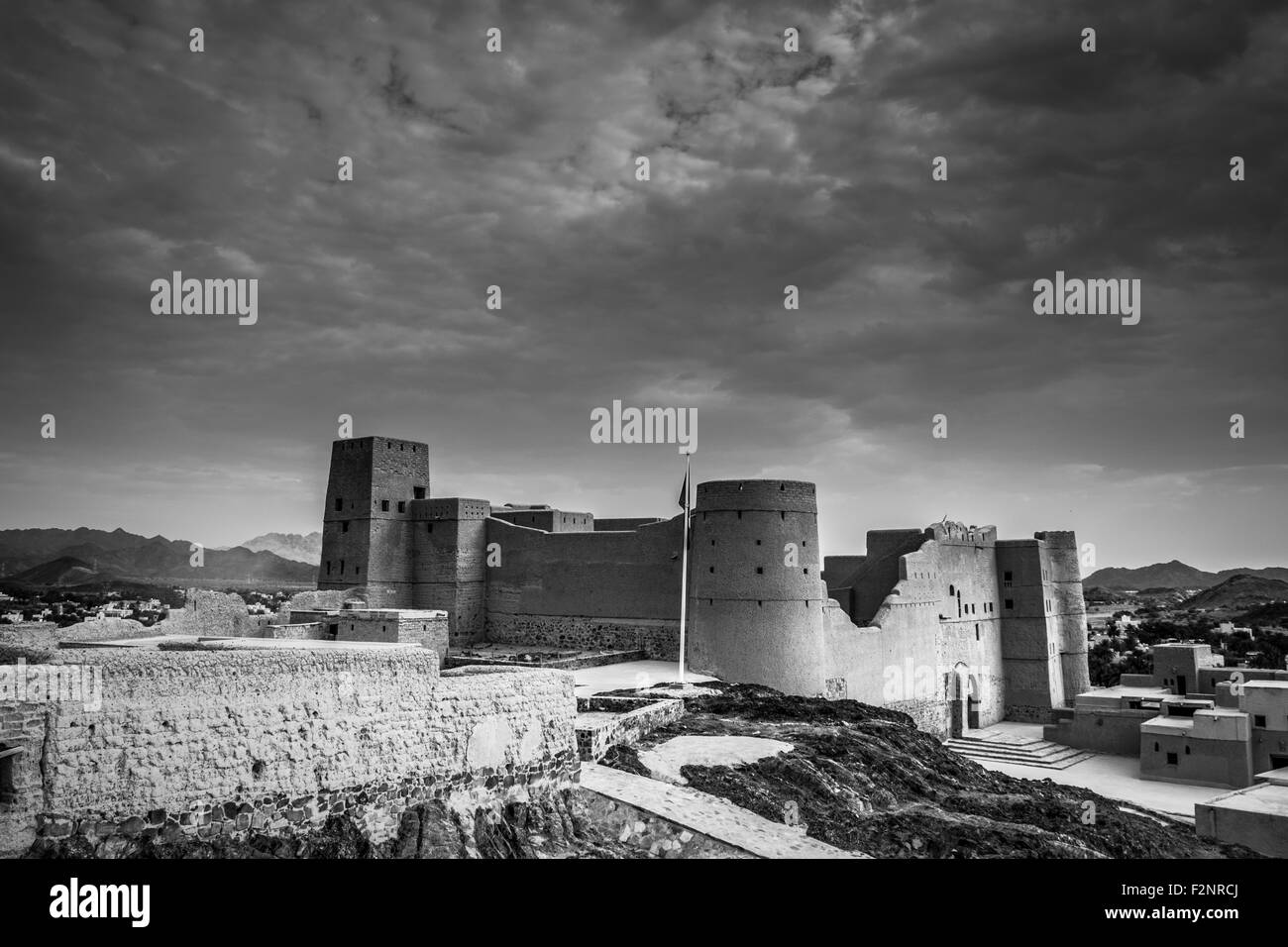Nizwa fort view Black and White Stock Photos & Images - Alamy