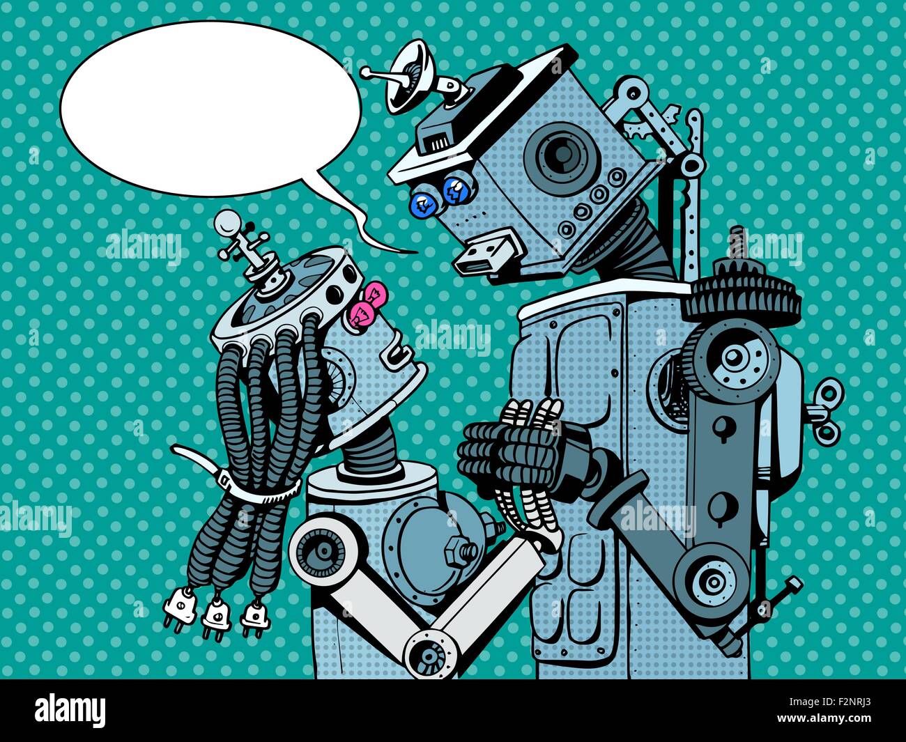 couple robots man woman love Stock Vector Image & Art - Alamy