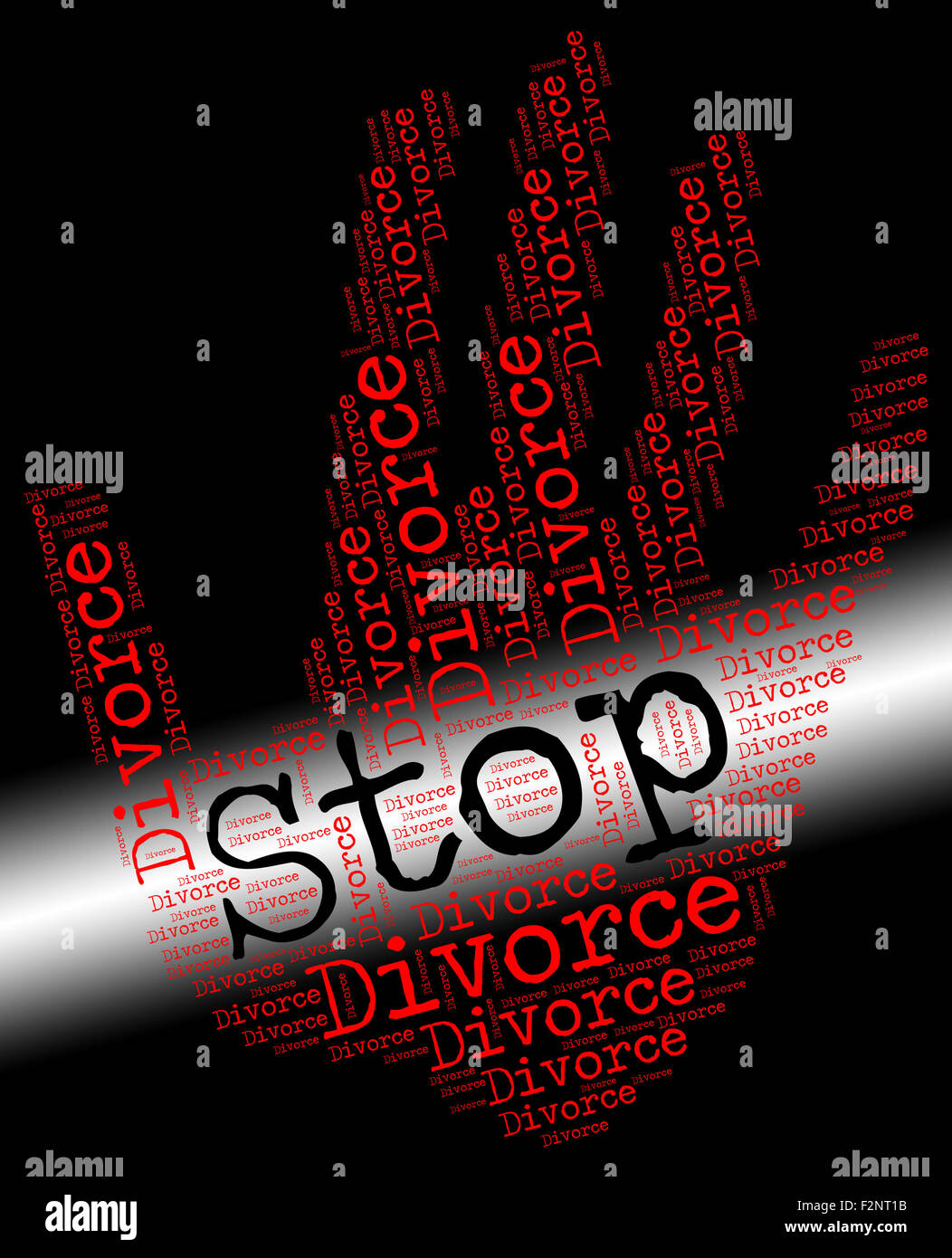 Stop Divorce Meaning Caution Divorcing And Annulment Stock Photo - Alamy
