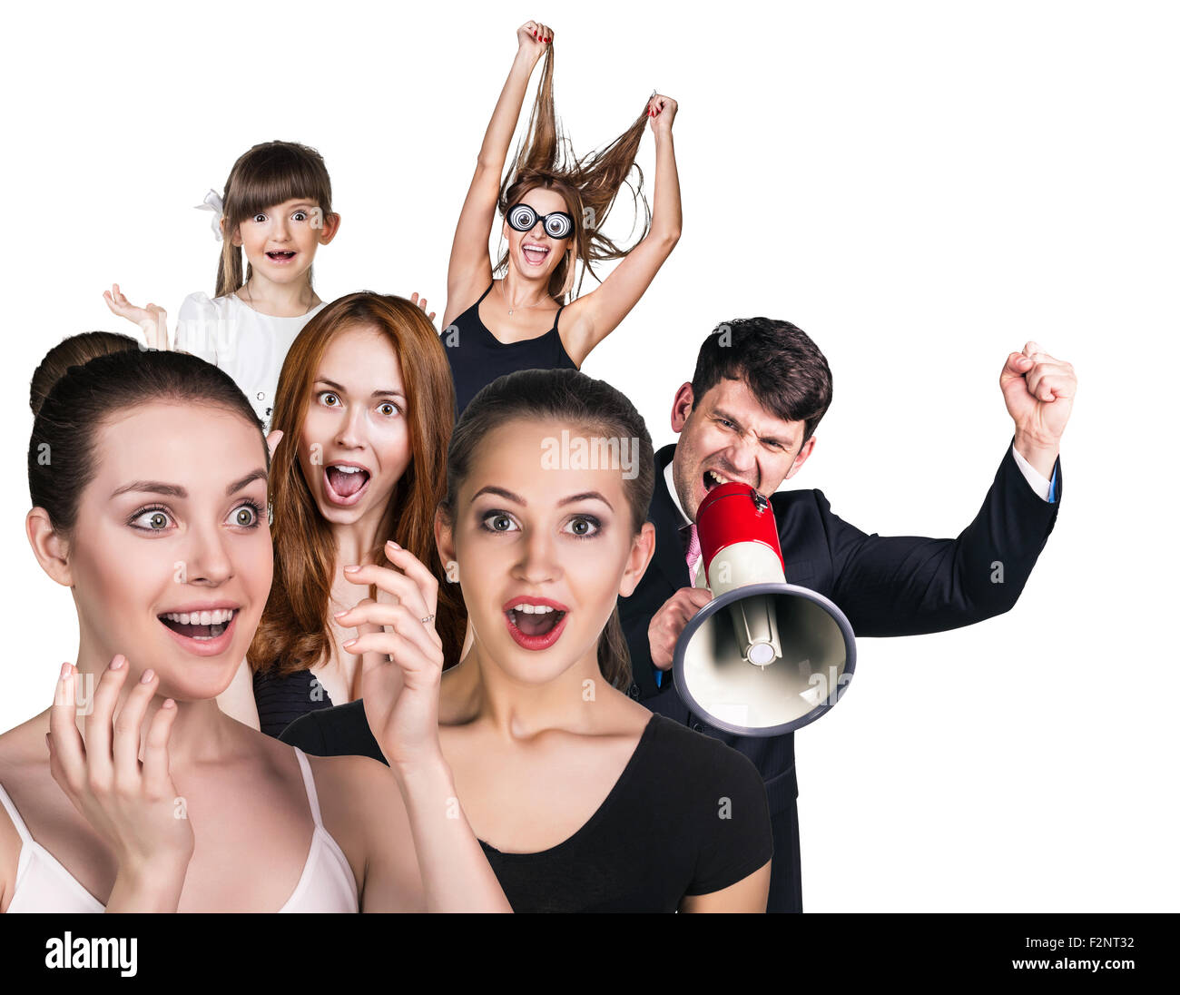 Group of surprised people Stock Photo - Alamy