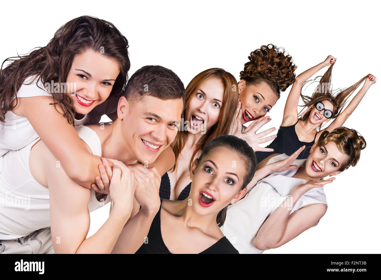 Group of young surprised people Stock Photo - Alamy