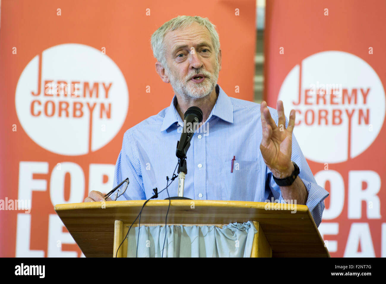 Jeremy Corbyn giving his 99th speech during his election campaign to ...