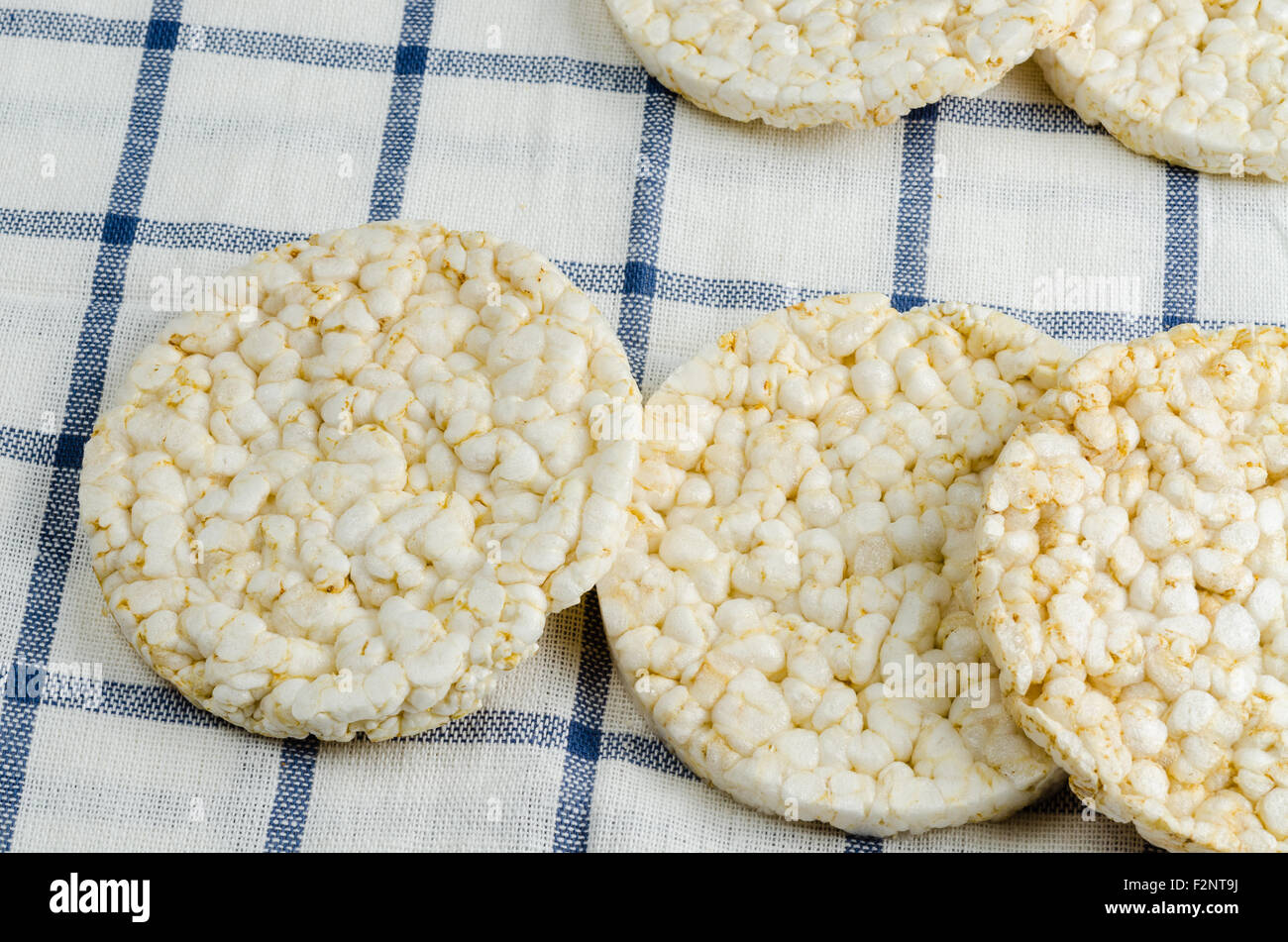 rice cake, puffed rice on table cloth Stock Photo - Alamy