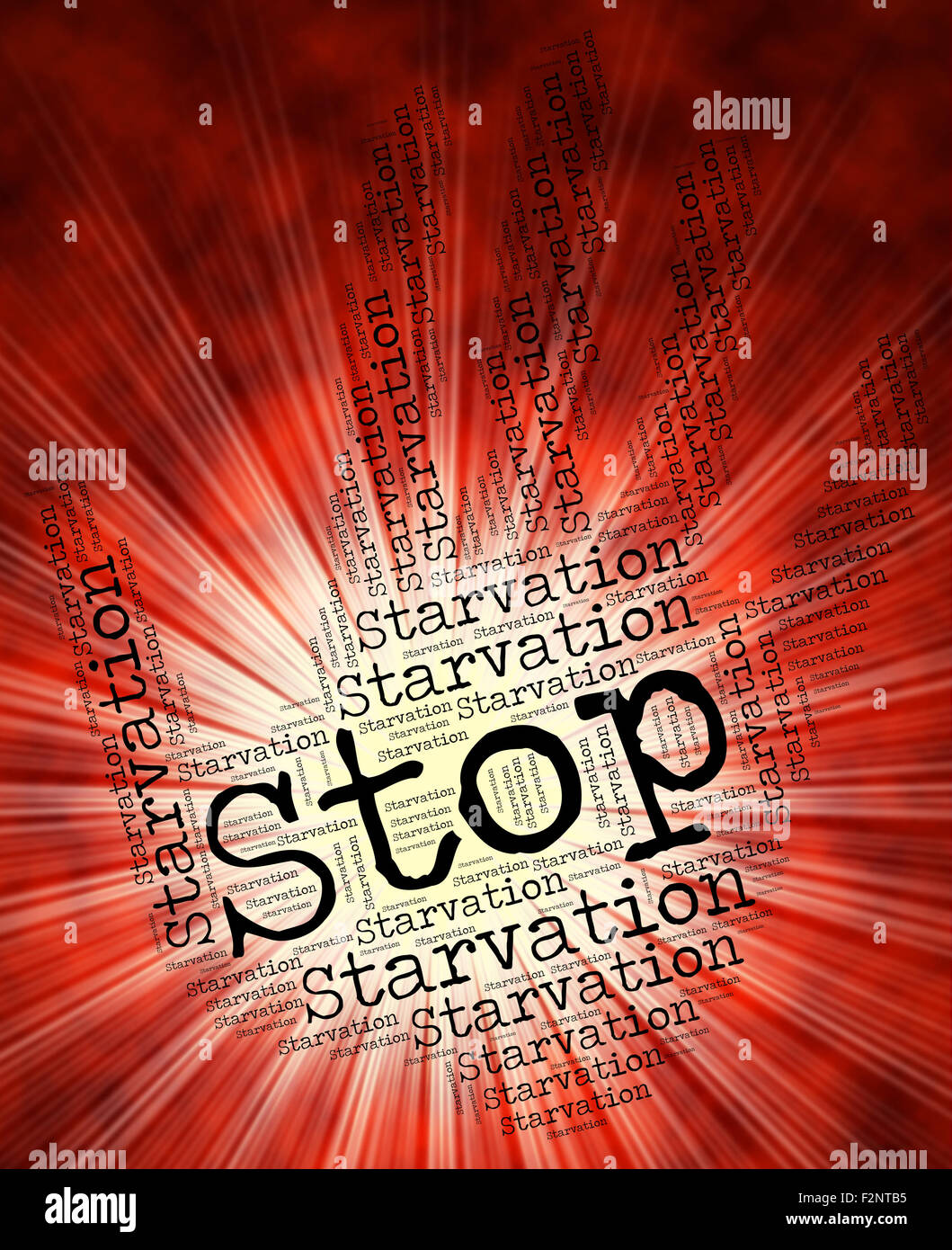 Stop Starvation Representing Lack Of Food And Warning Sign Stock Photo ...