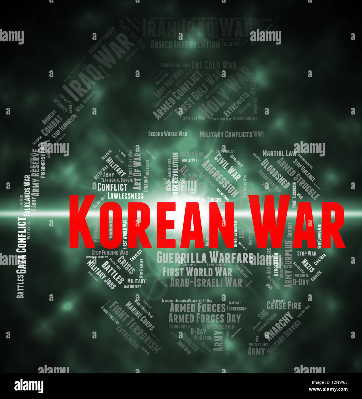 Korean War Showing Military Action And Words Stock Photo - Alamy