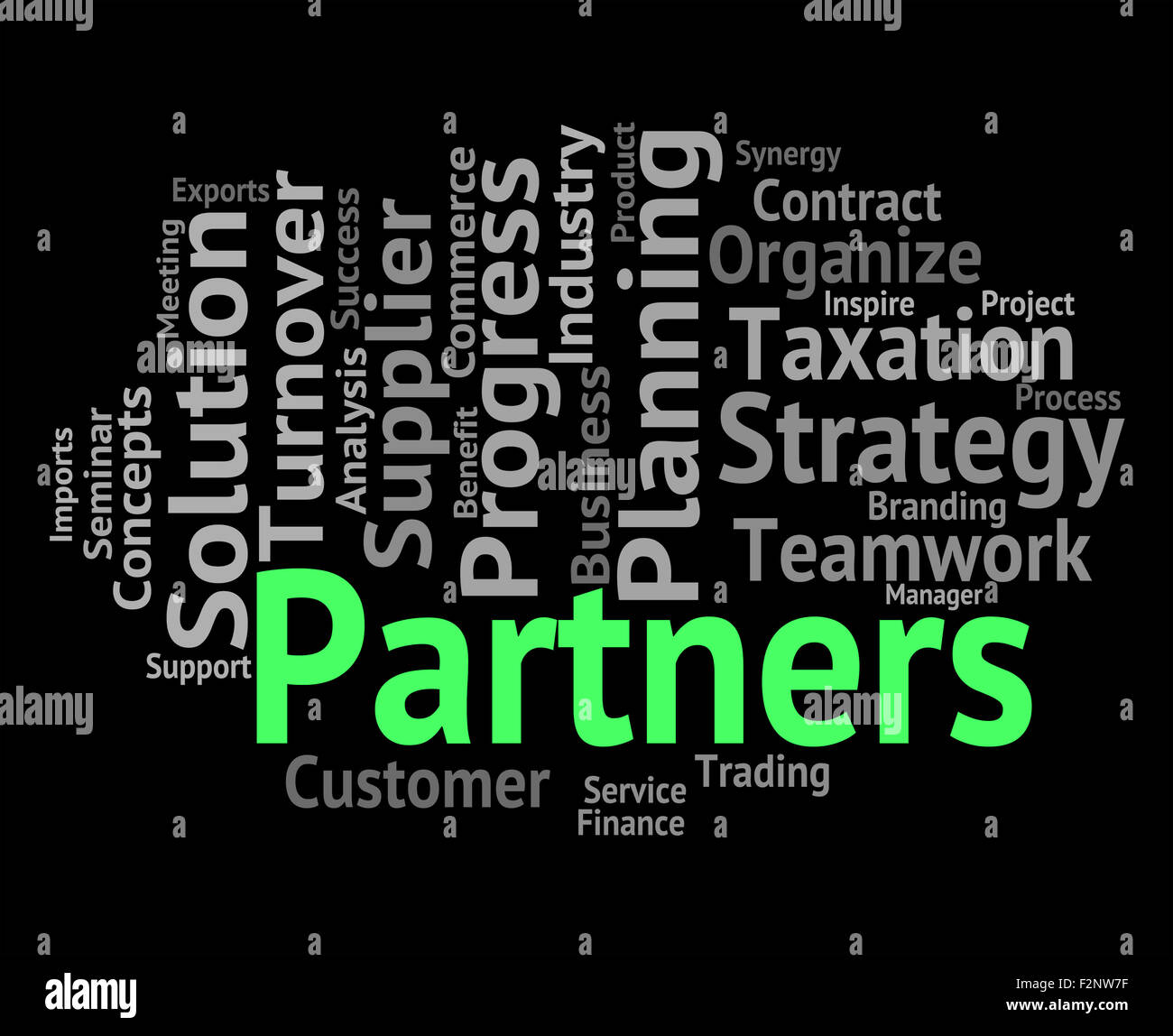 Partners Word Showing Work Together And Synergy Stock Photo - Alamy