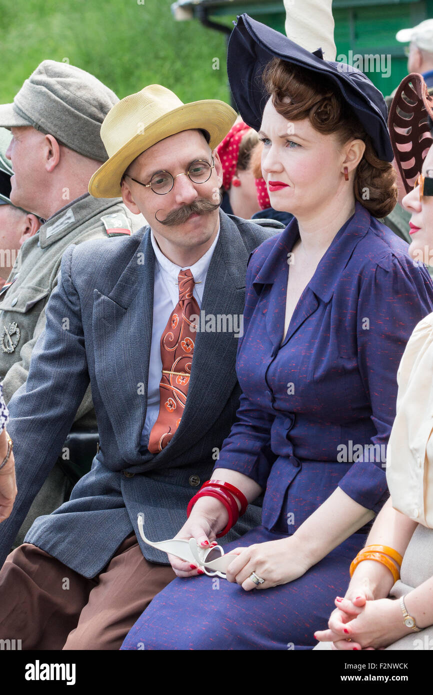 A reenactor at the 1940s Wartime Weekend on the Great Central Railway ...