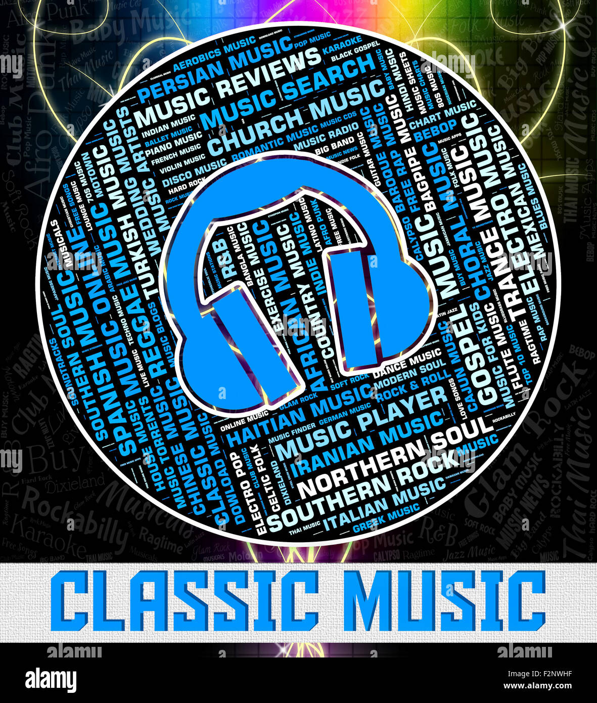 Classic Music Showing Sound Tracks And Masterly Stock Photo - Alamy