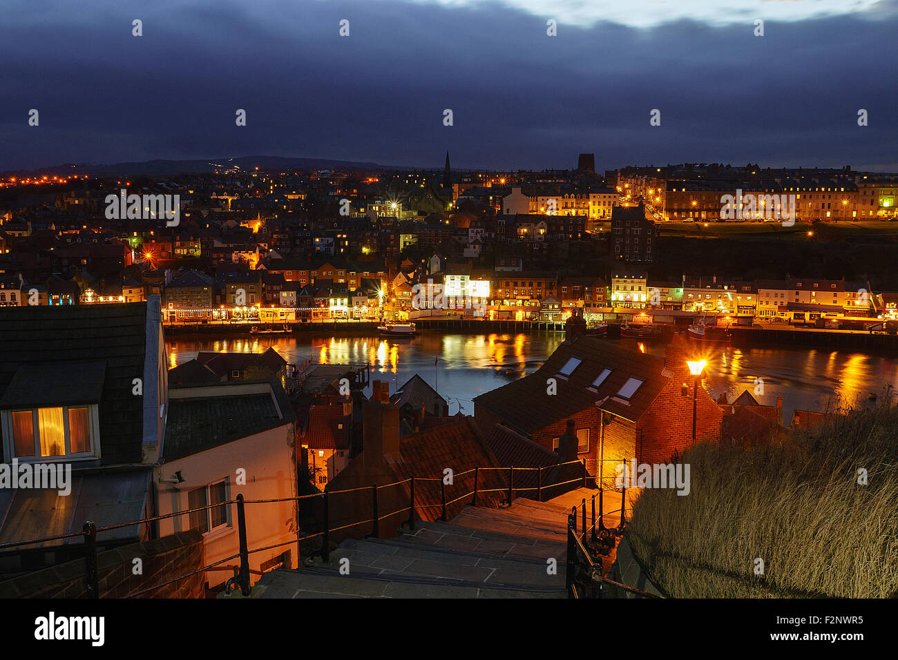 Whitby abbey at night hi-res stock photography and images - Alamy