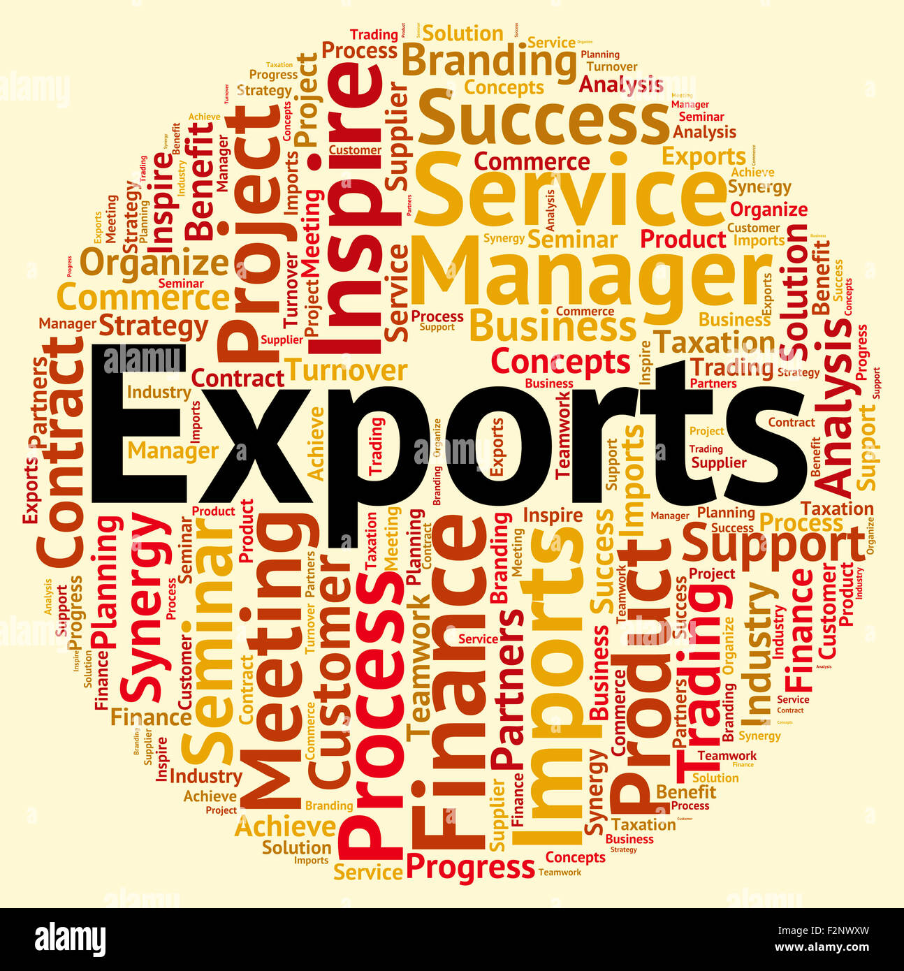Exports Word Representing International Selling And Exporting Stock ...