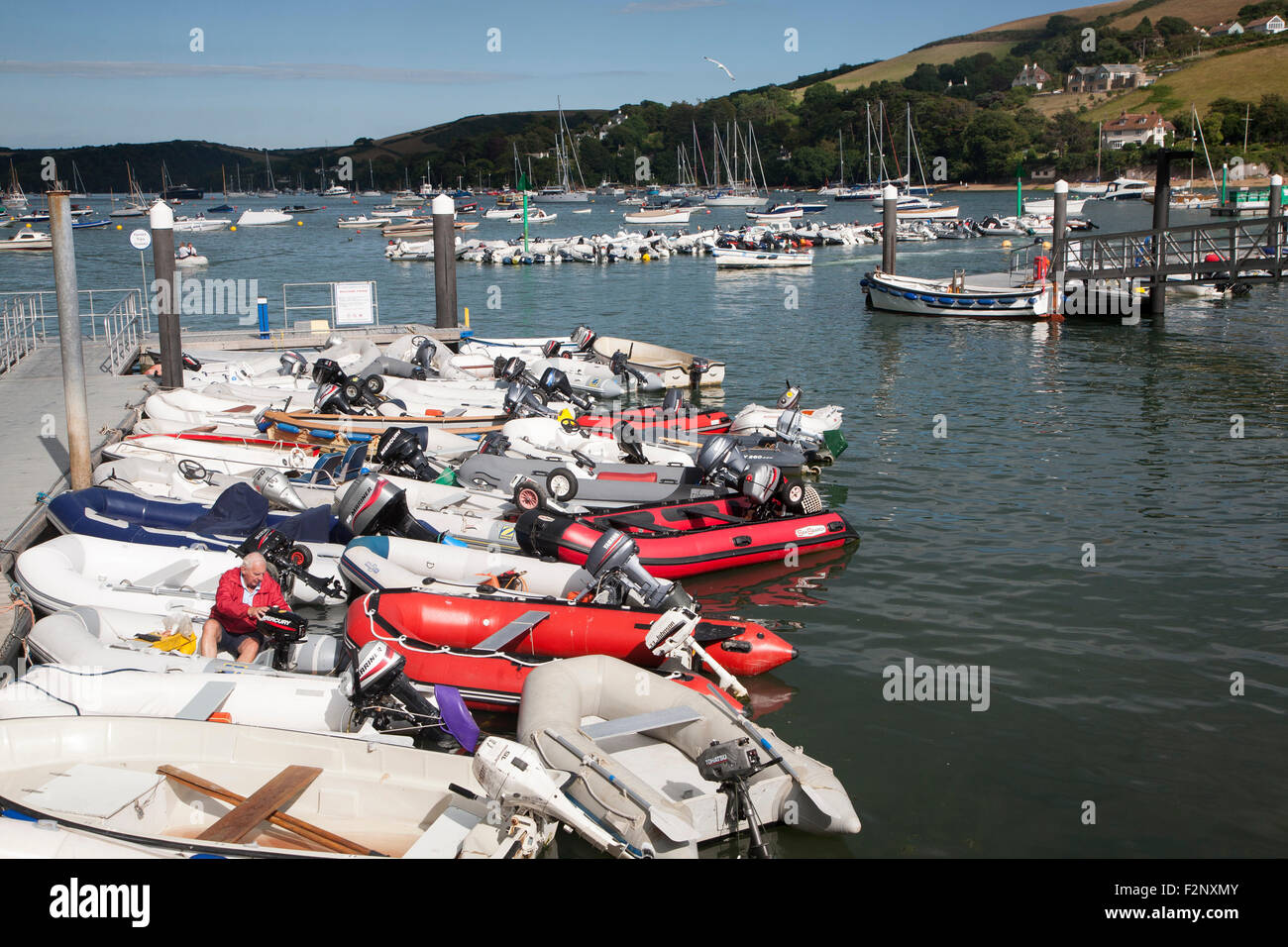 Boats in harbour, Salcombe, Devon, England, UK Stock Photo - Alamy