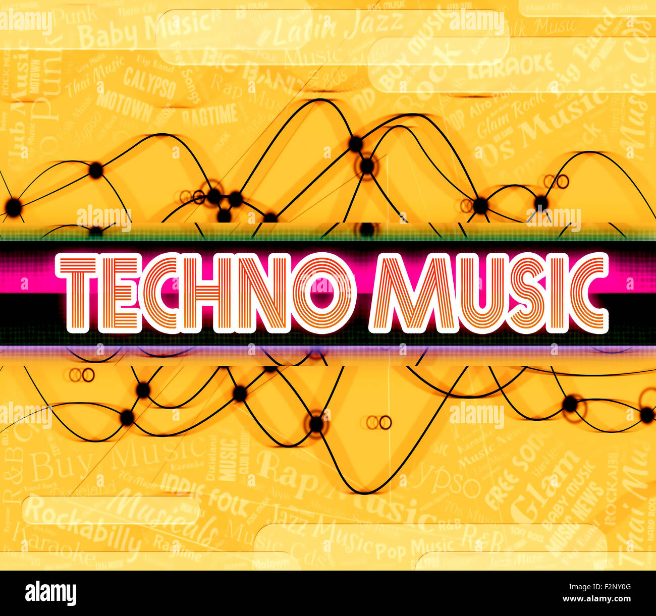 Techno Music Indicating Electric Jazz And Singing Stock Photo - Alamy