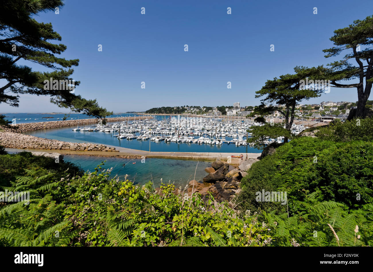 Trebeurden Brittany France yacht marina Stock Photo - Alamy