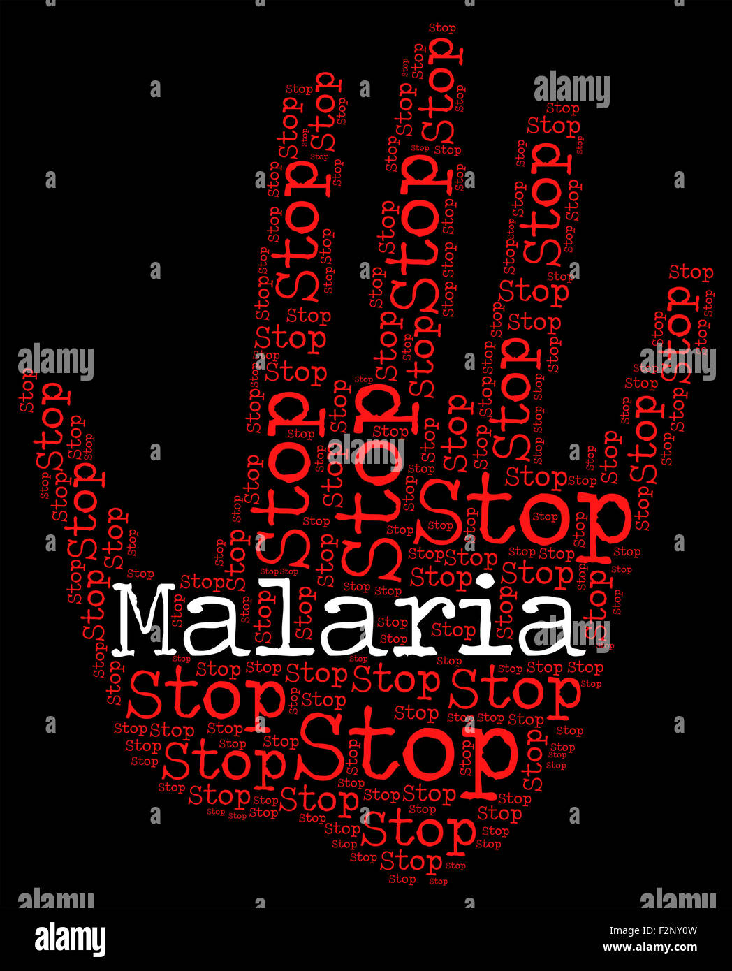 Stop Malaria Meaning Warning Caution And Malarial Stock Photo - Alamy