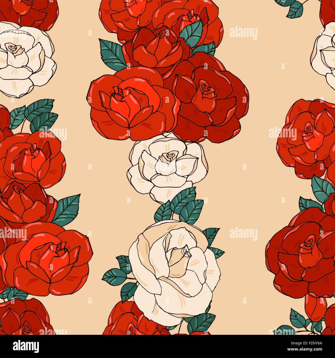 seamless pattern with roses Stock Vector Image & Art - Alamy