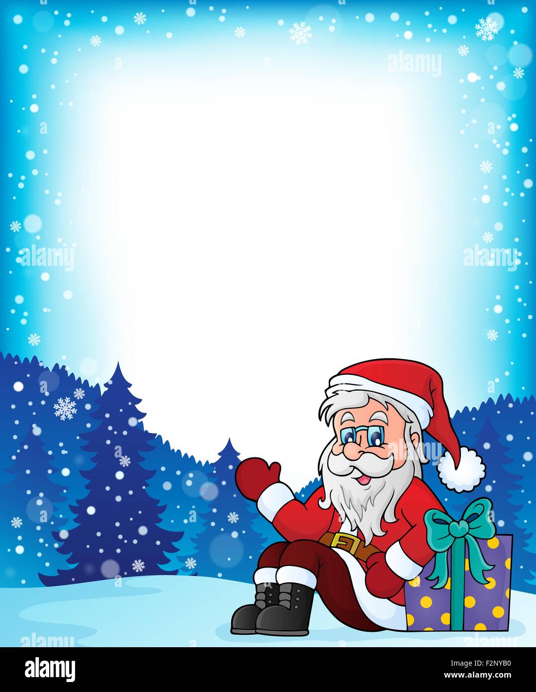 Frame with Santa Claus theme 6 - picture illustration Stock Photo - Alamy