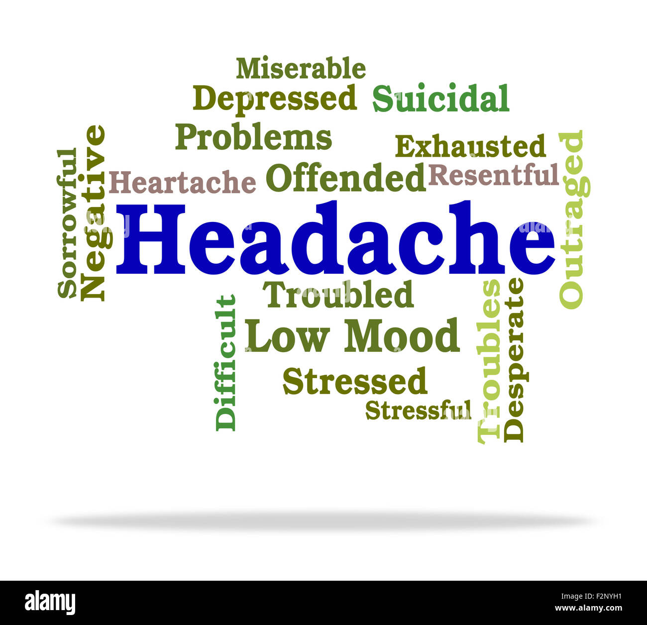 Headache Word Indicating Text Neuralgia And Migraines Stock Photo - Alamy