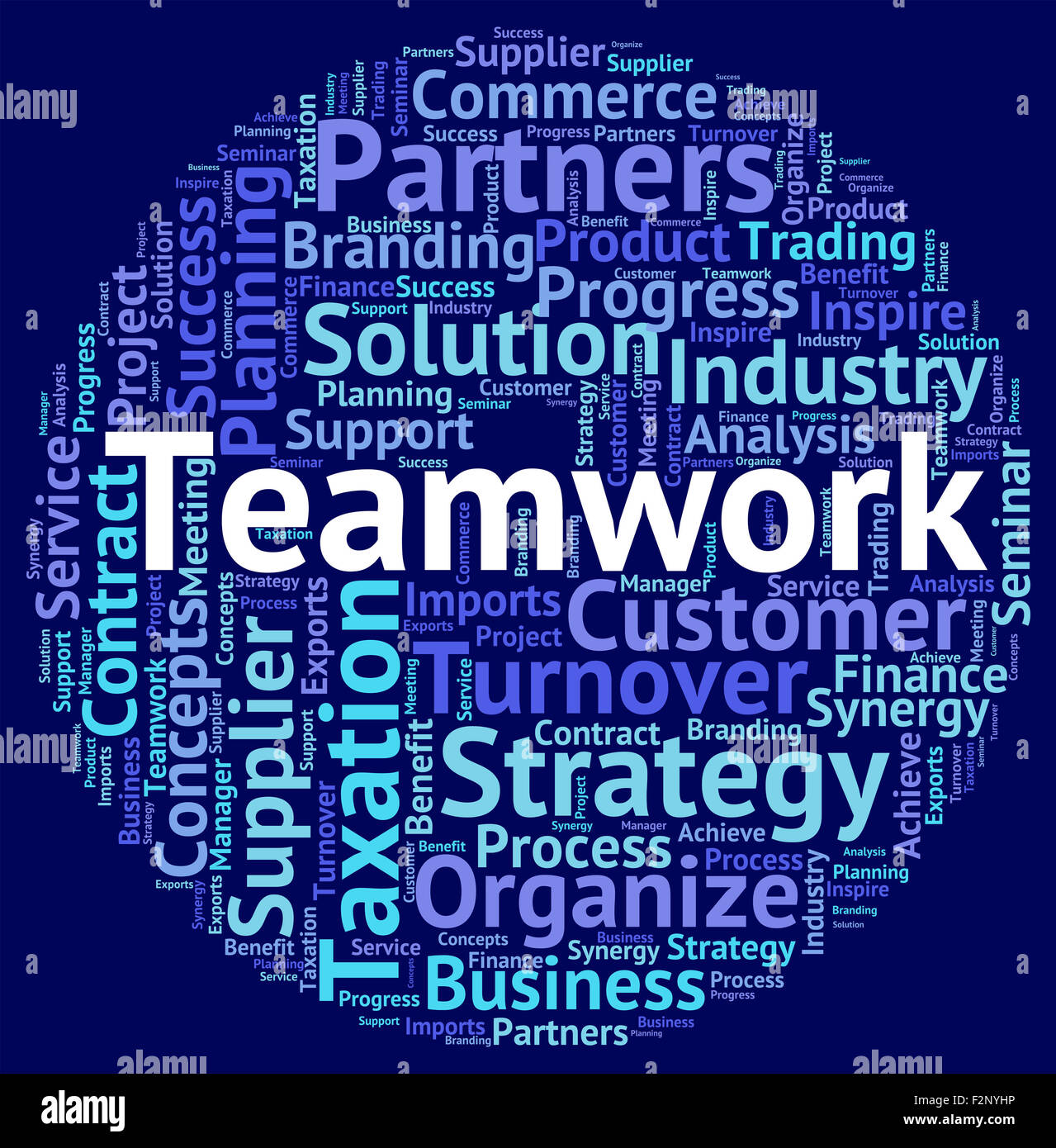 Teamwork Word Representing Teams Networking And Organized Stock Photo ...