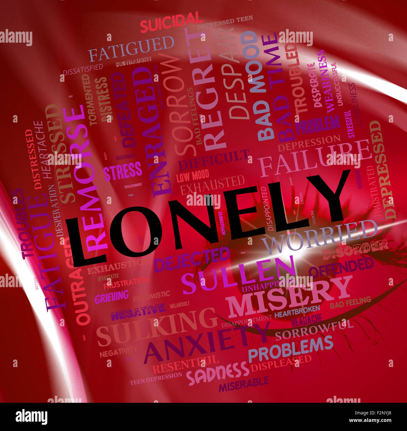 Lonely Word Indicating Abandoned Unwanted And Outcast Stock Photo - Alamy