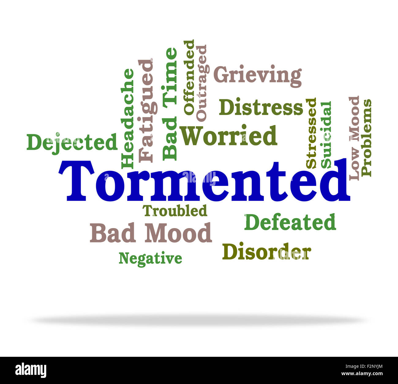 Tormented Word Showing Suffering Abuse And Tormenting Stock Photo - Alamy