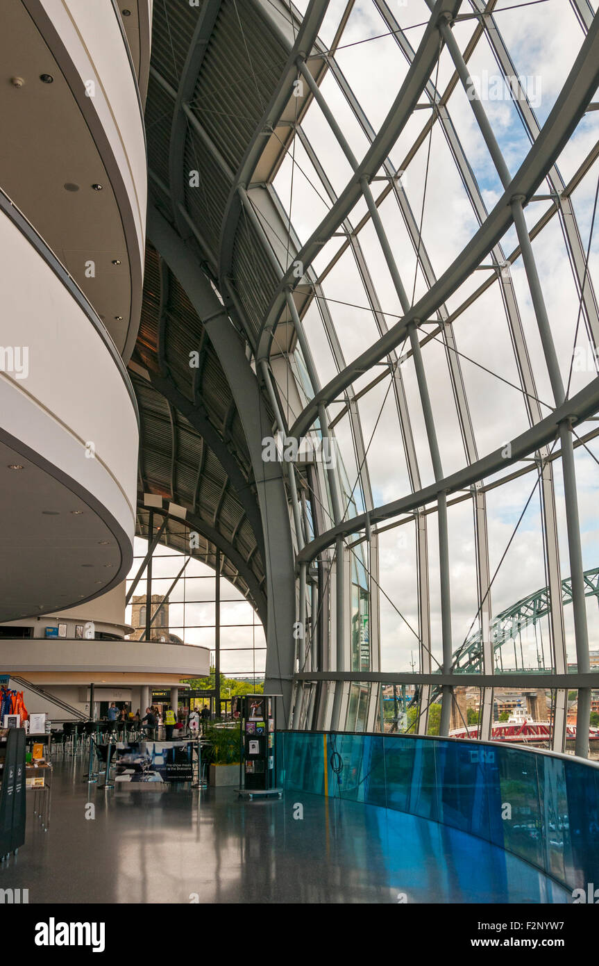 Inside the Sage Gateshead building, Foster and Partners 2004. Gateshead ...