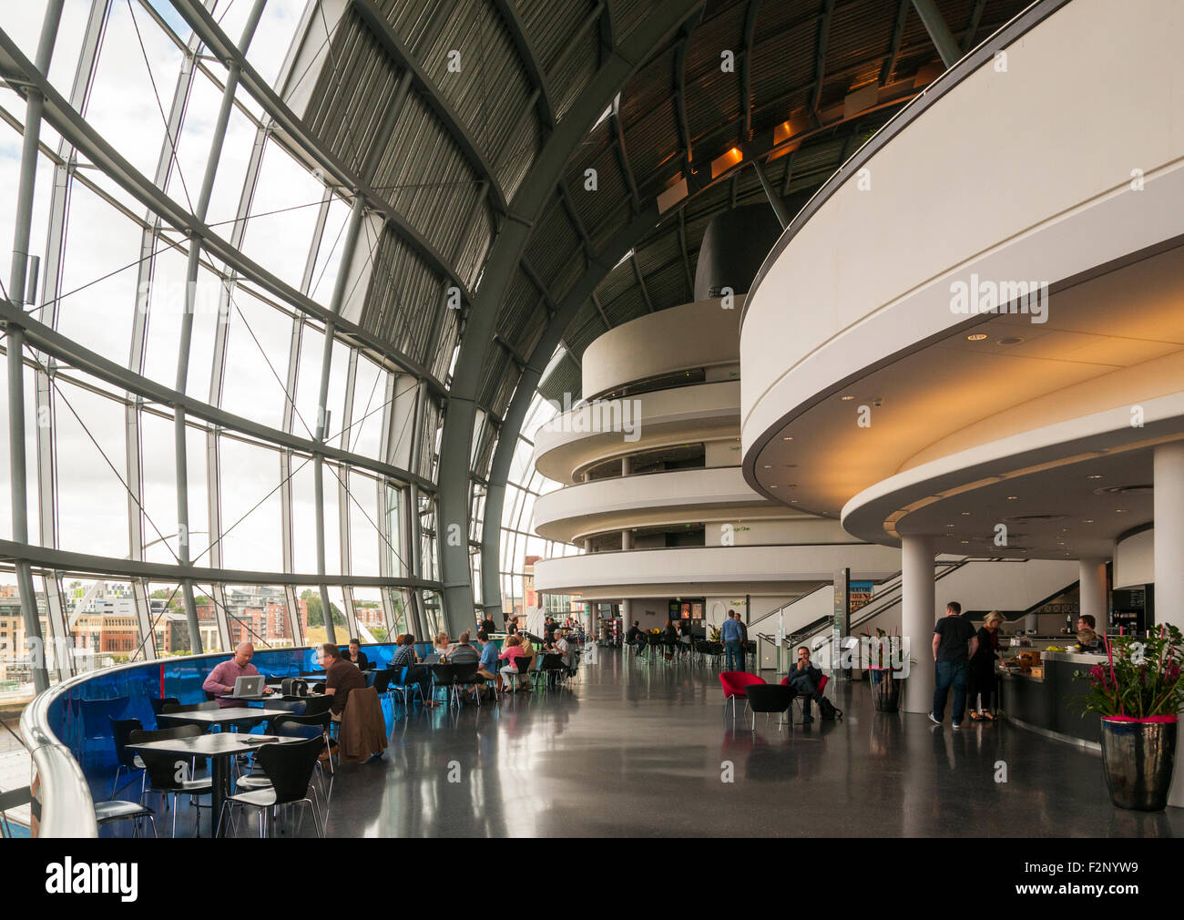 Inside the Sage Gateshead building, Foster and Partners 2004. Gateshead ...