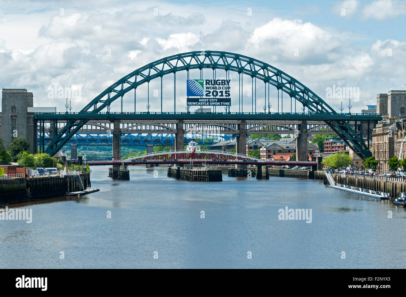 The Tyne bridges from the Gateshead Millennium bridge, Newcastle ...