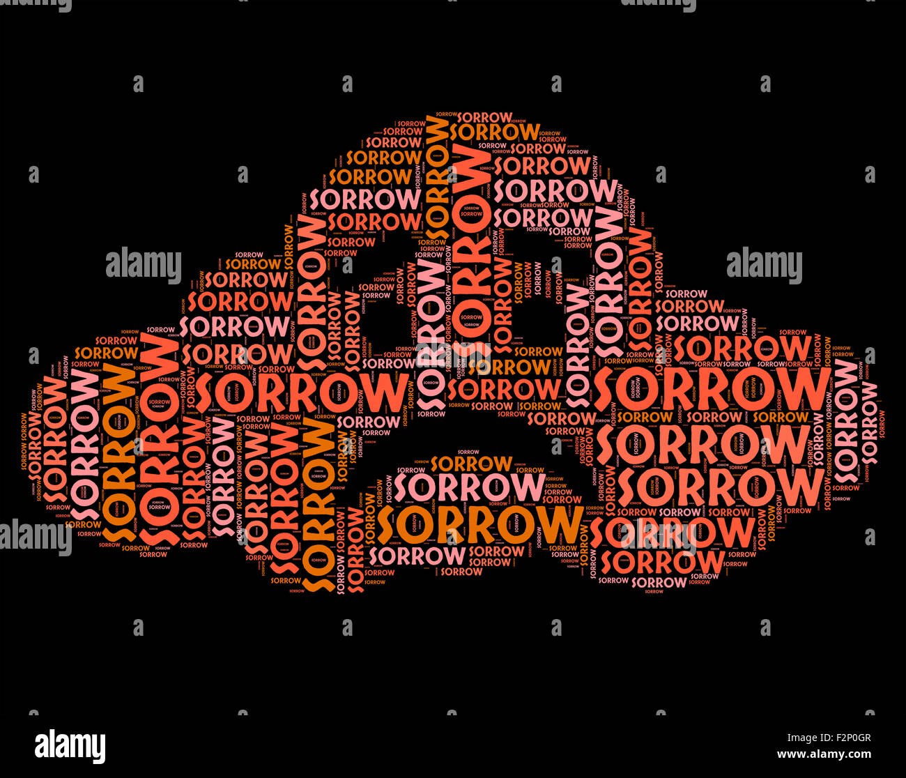 Sorrow Word Indicating Broken Hearted And Inconsolable Stock Photo - Alamy