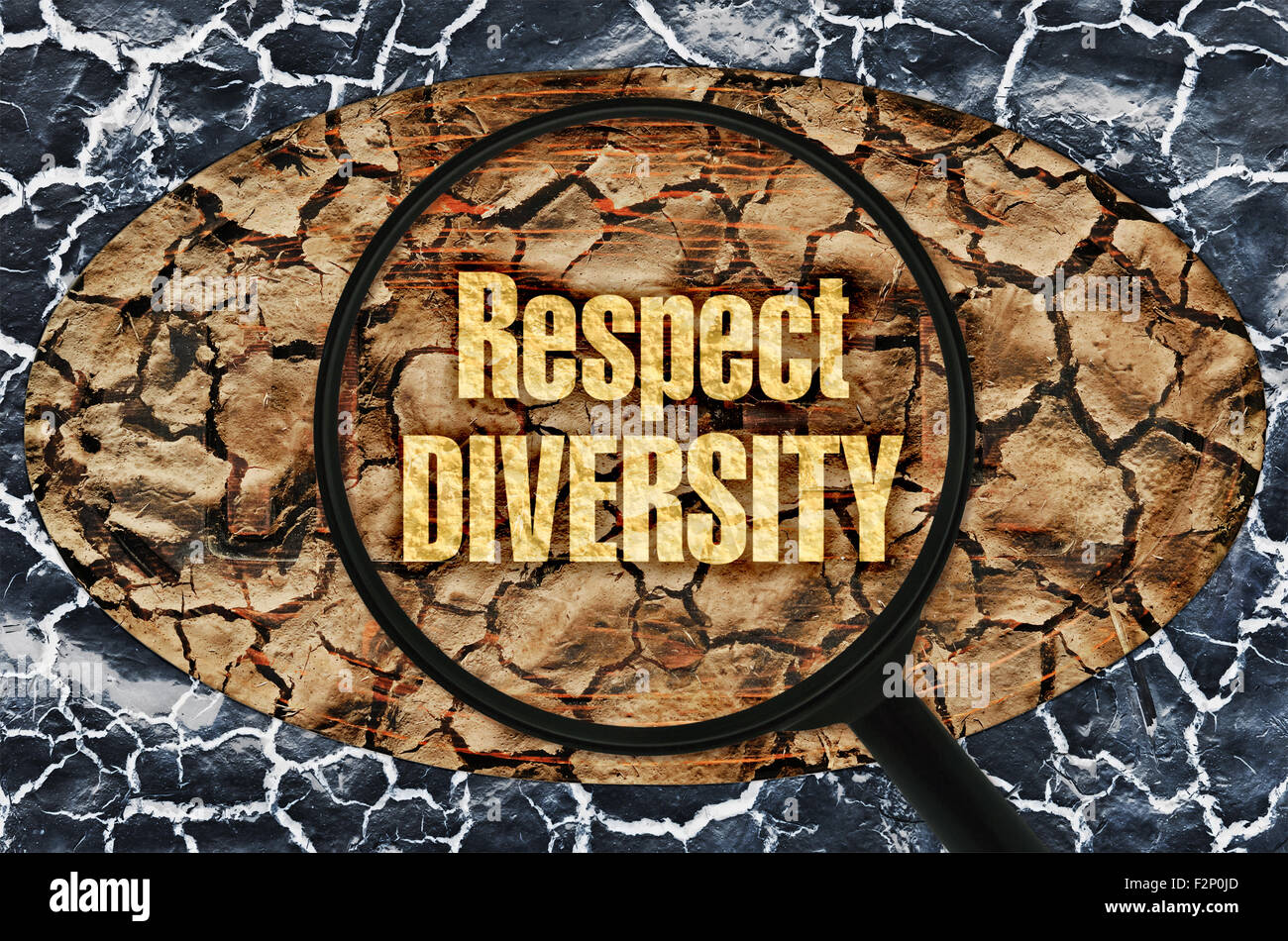 Text Respect Diversity under a magnifier on abstract background Stock ...