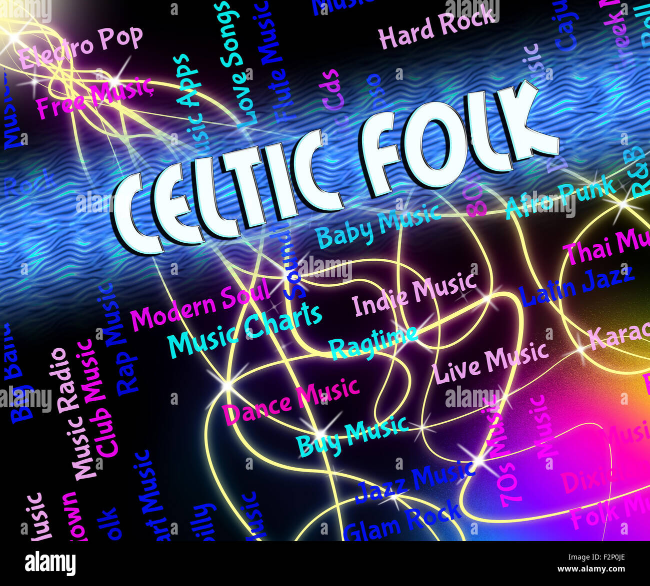 Celtic Folk Showing Sound Tracks And Tune Stock Photo - Alamy